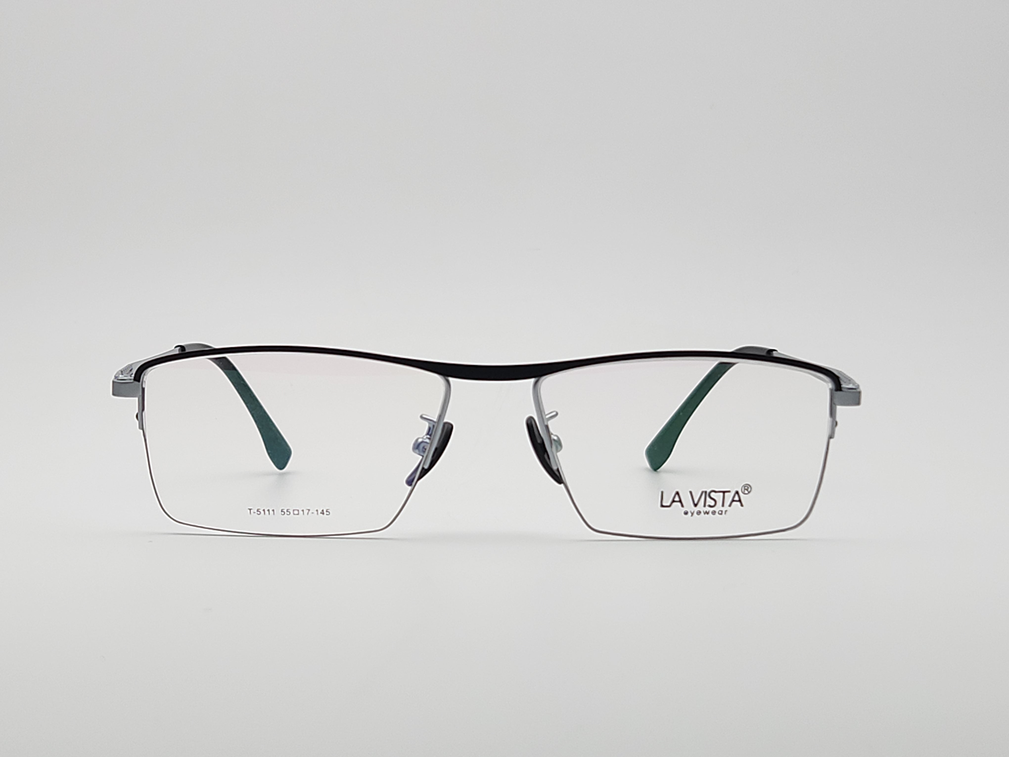 La Vista Eye Wear-Metal Titanium- Rectangle-Silver*Black-Mod: T-5111-C ...