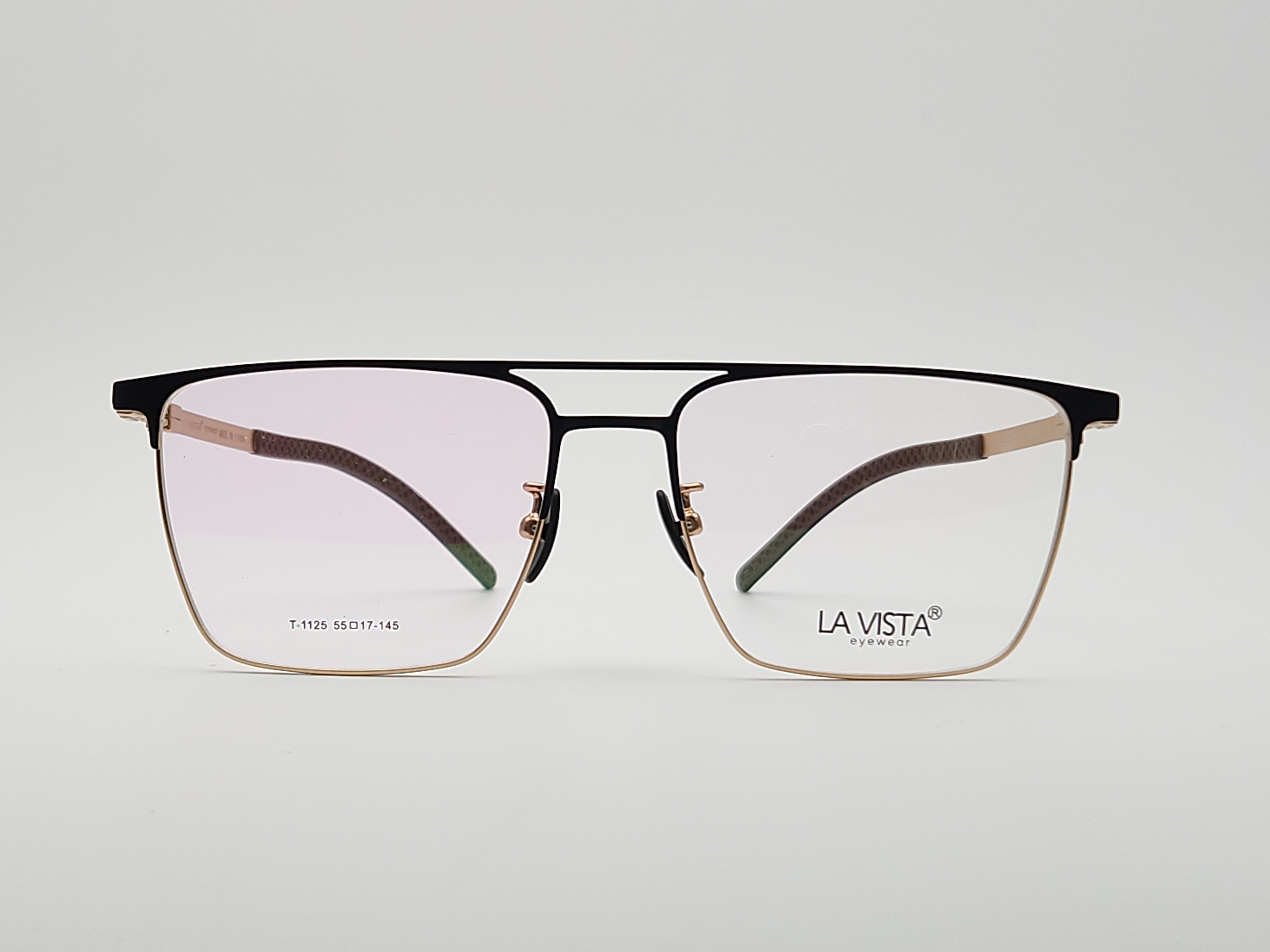 La Vista Eye Wear-Metal Titanium- Square-Gold*Black-Mod: T-1125-Color ...
