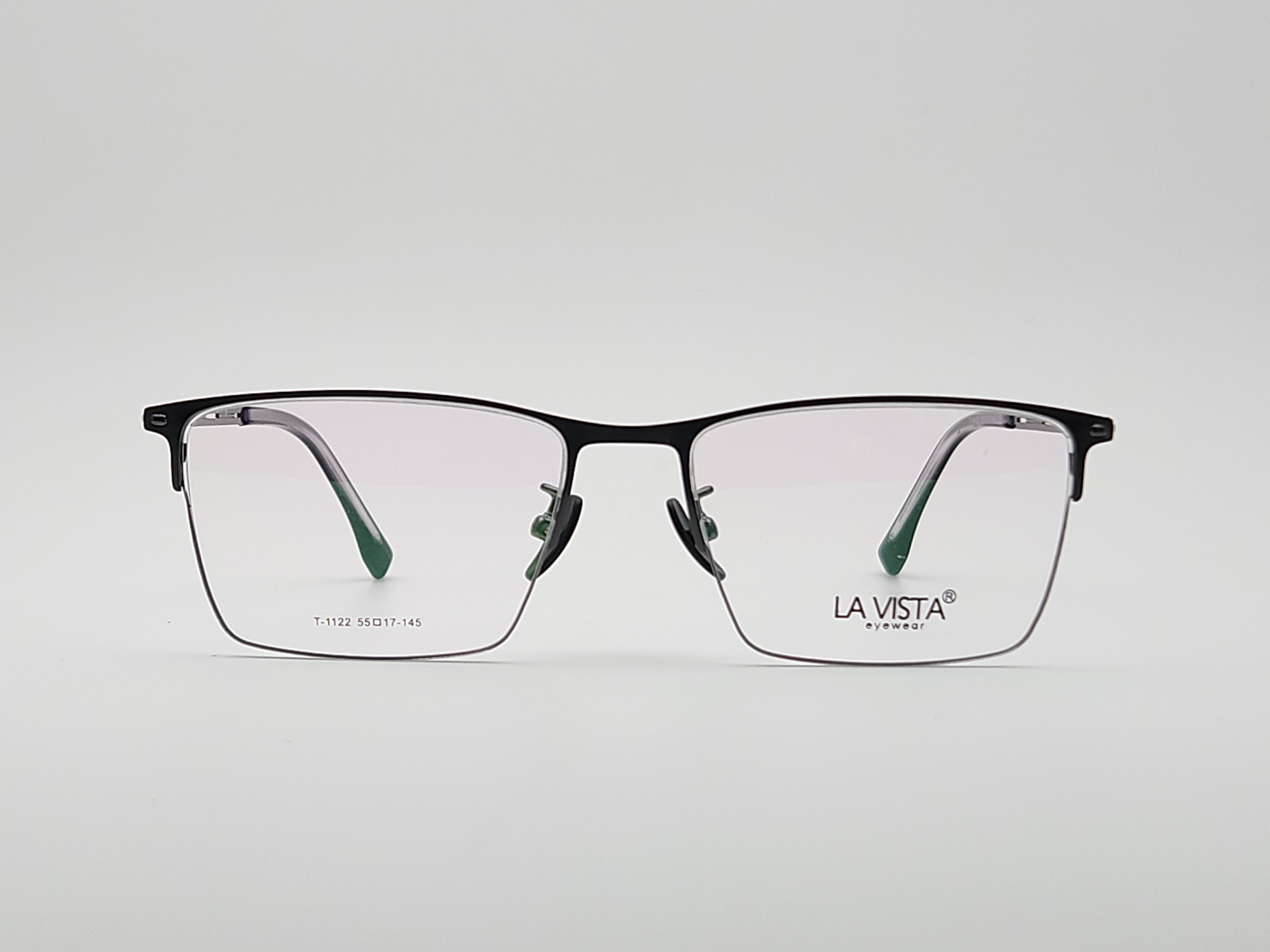 La Vista Eye Wear-Metal Titanium- Rectangle-Gun-Mod: T-1122-Color:C 3 ...