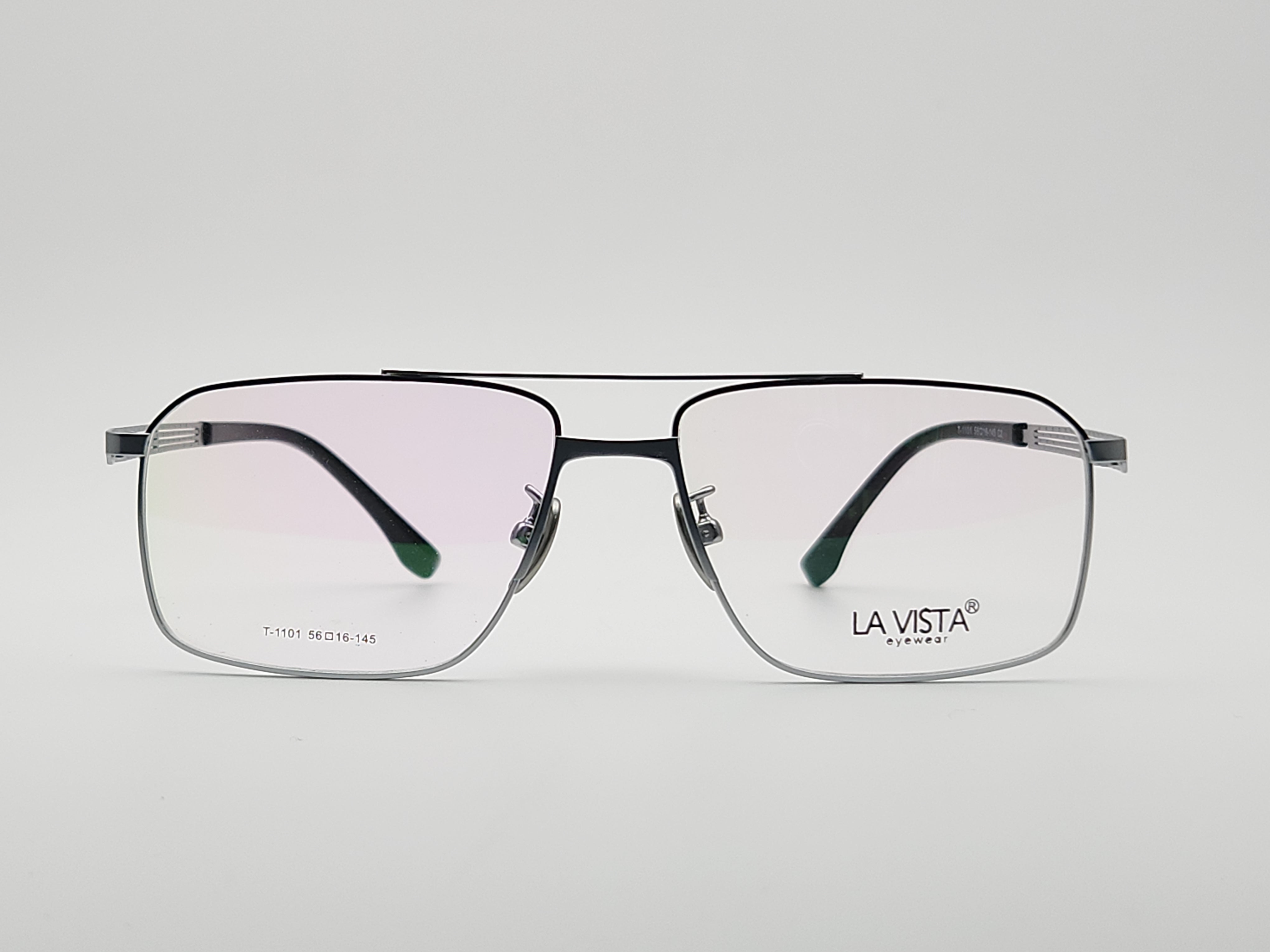 La Vista Eye Wear-Metal Titanium- Rectangle-Silver*Black-Mod: T-1101-C ...