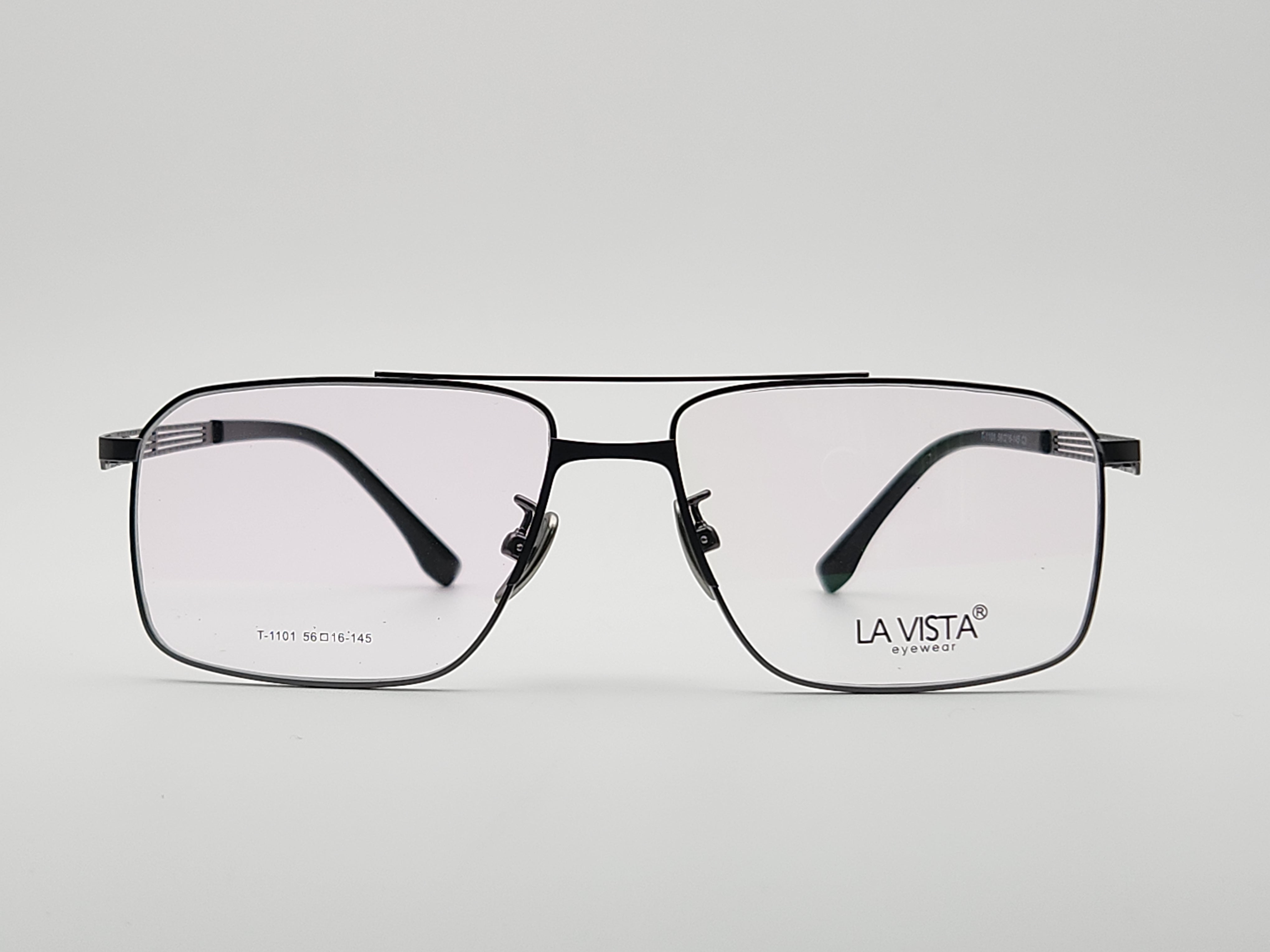 La Vista Eye Wear-Metal Titanium- Rectangle-Gun-Mod: T-1101-Color:C 3 ...