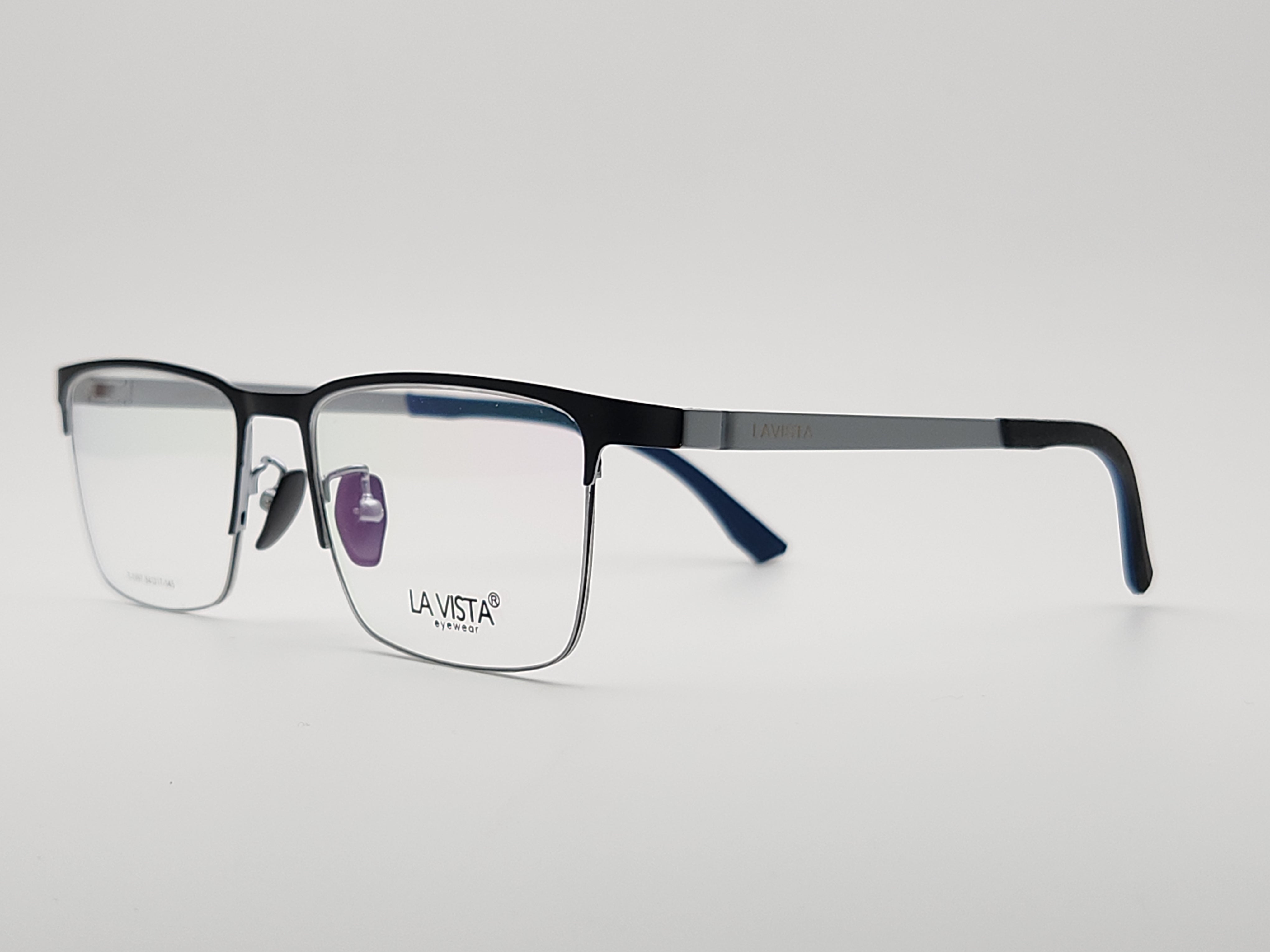 La Vista Eye Wear-Metal Titanium- Rectangle-Silver*Black-Mod: T-1197-C ...