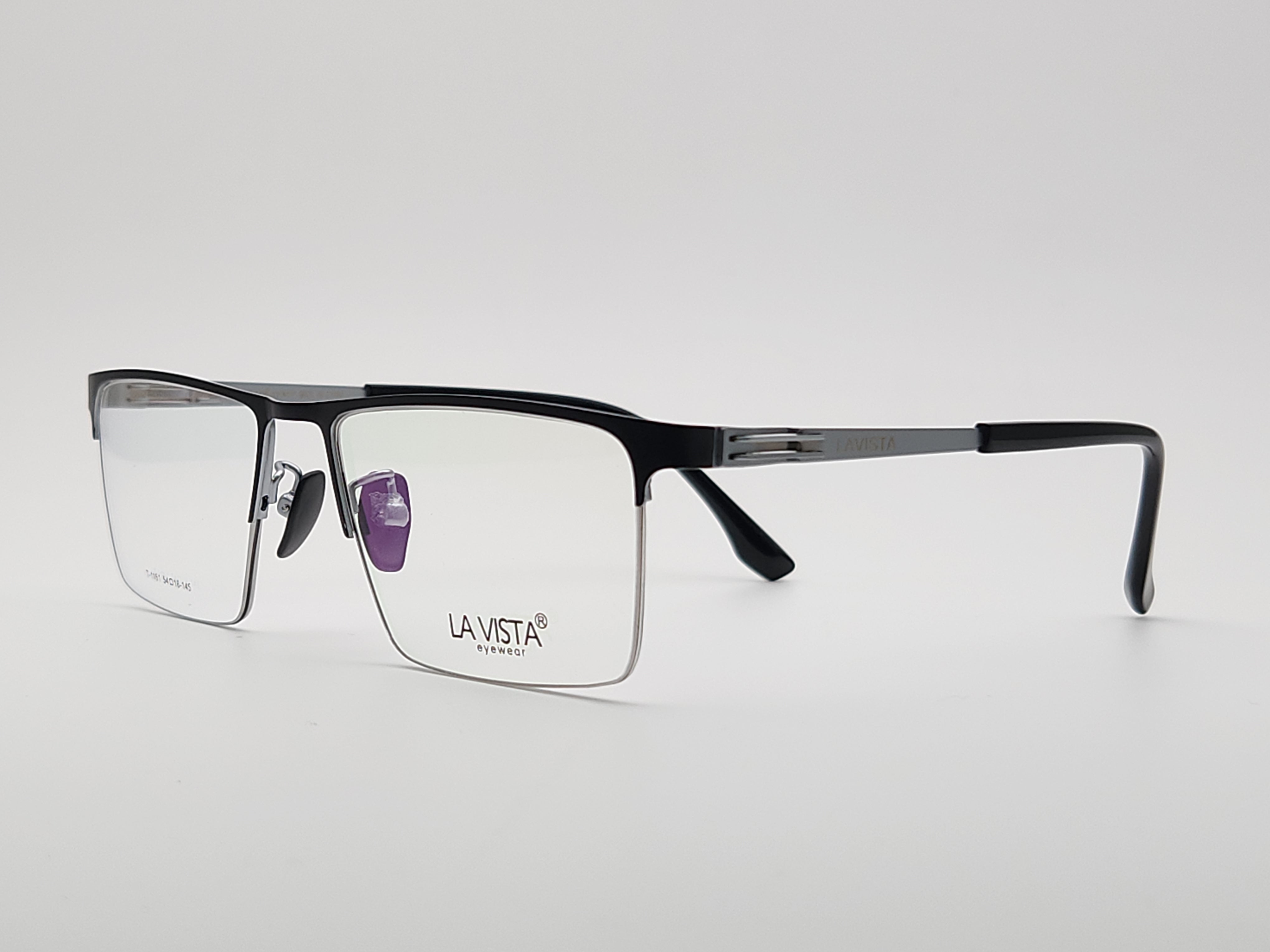La Vista Eye Wear-Metal Titanium- Rectangle-Silver*Black-Mod: T-1161-C ...